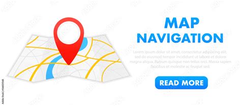 Map With A Pin Red Direction Indicator On A Folded City Map Gps Navigation And Location Of