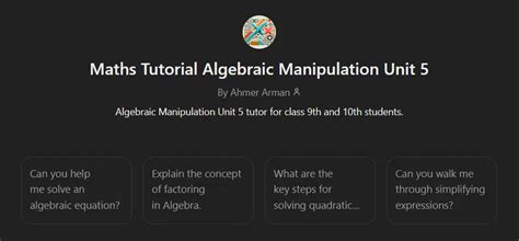 Algebraic Manipulation Ahmer Arman