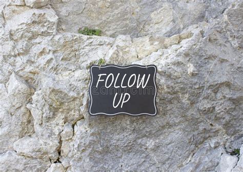 Follow Up Symbol Stone Wall With Words Follow Up Beautiful Stone