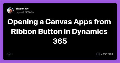 Opening A Canvas Apps From Ribbon Button In Dynamics 365