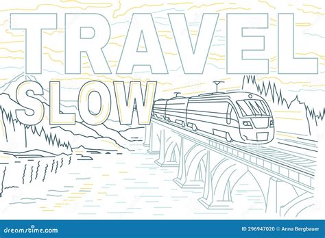 Slow Leisurely Train Travel Future Transportation Concept Stock Illustration Illustration Of