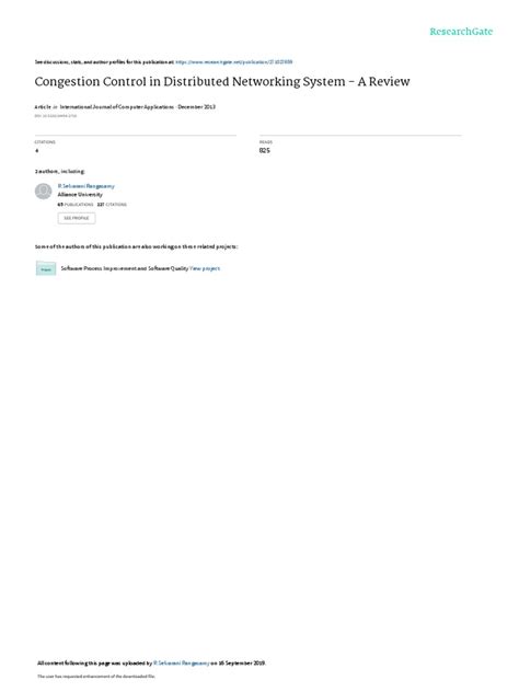 Congestion Control In Distributed Networking Syste Pdf Network