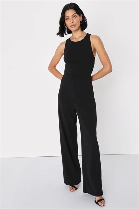 Black Backless Jumpsuit Wide Leg Jumpsuit Sexy Jumpsuit Lulus