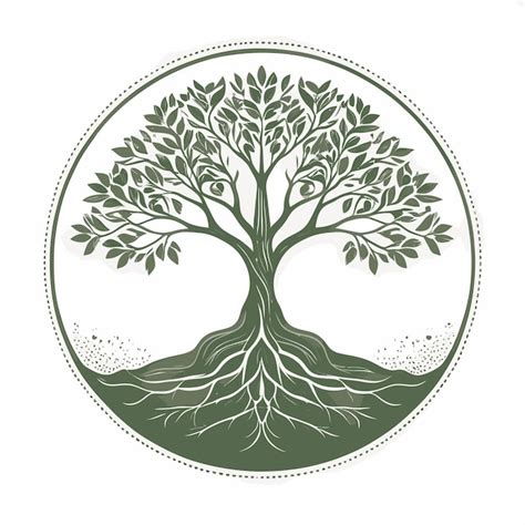 A Tree With Roots In A Circle With The Words Tree Roots On It Premium AI Generated Vector