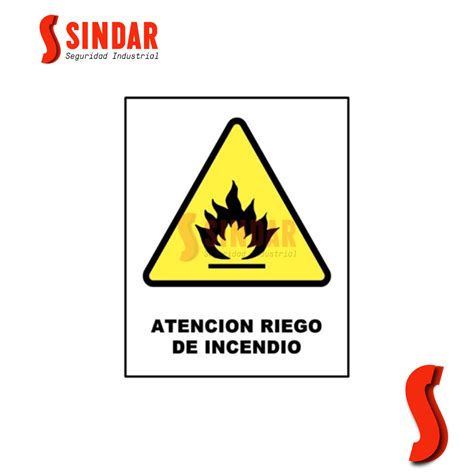 Cartel Riesgo De Incendio 400x450mm Sindar