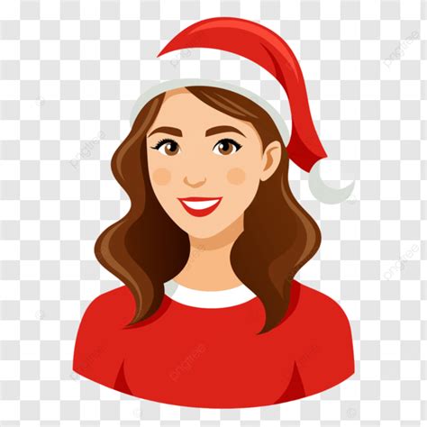 행복 한 아름 다운 젊은 여자를 입고 벡터 크리스마스 휴가 행복하다 Png 일러스트 및 벡터 에 대한 무료 다운로드 Pngtree