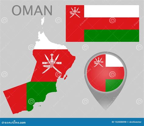 Oman Flag Map And Map Pointer Stock Vector Illustration Of Boundary Arab