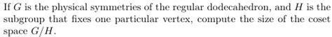 solved if g is the physical symmetries of the regular