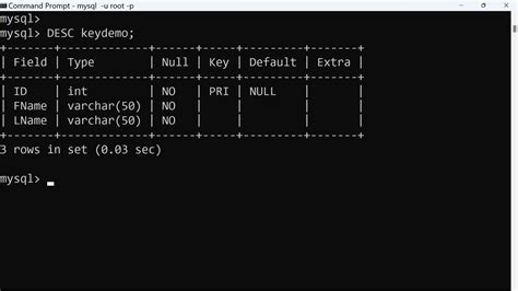 mysql add primary key clause