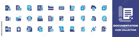 Documentation Icon Collection Vector Illustration Containing Contract Health Insurance