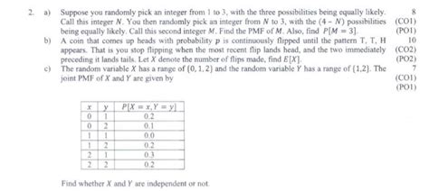 Solved 2 A Suppose You Randomly Pick An Integer From 1 To