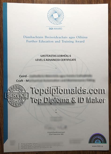 Buy A Fake Qqi Level 6 Advanced Certificate Get A Qqi Award Diploma