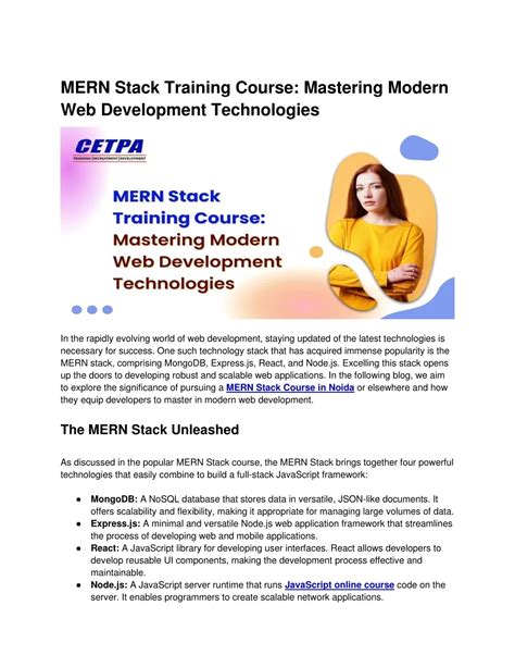 Ppt Mern Stack Training Course Mastering Modern Web Development Technologies Powerpoint