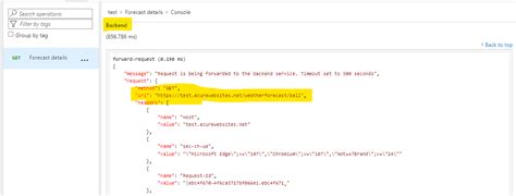 send parameters to azure apim operation and then to backend api