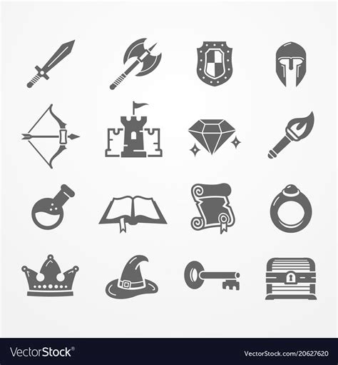 Rpg Pc Game Icons Royalty Free Vector Image VectorStock