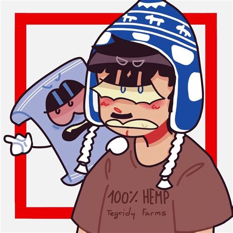 A Drawing Of A Person Wearing A Hat And Holding A Large Object In His Hand