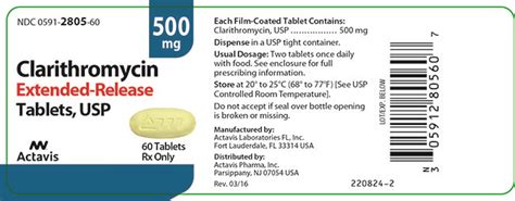 Clarithromycin Er Package Insert Prescribing Information