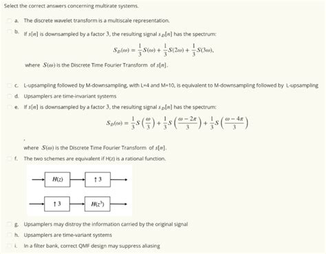 Solved Select The Correct Answers Concerning Multirate