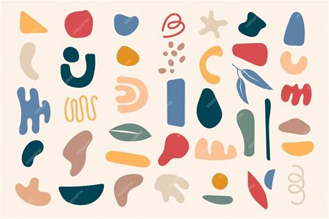 손으로 그린 추상 모양 컬렉션 무료 벡터