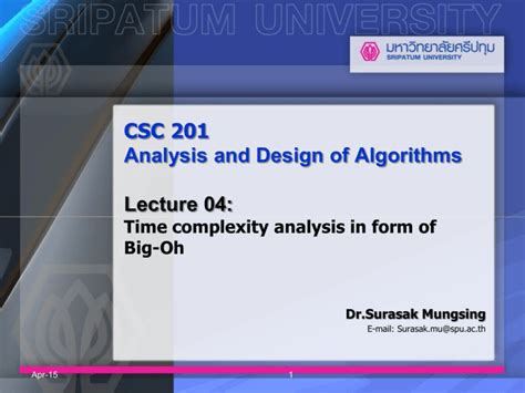 CSC201Lecture04 BigO