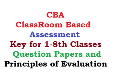 Cba Classroom Based Assessment Official Key 1 8th Classes Question Papers Principles Of