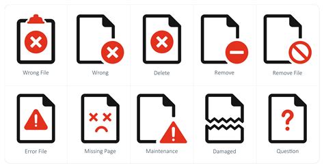 A Set Of 10 File Icons As Wrong File Wrong Delete 47523311 Vector Art At Vecteezy