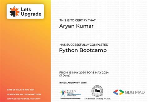 Completed Python Course And Earned Certification Aryan Kumar Posted On The Topic Linkedin
