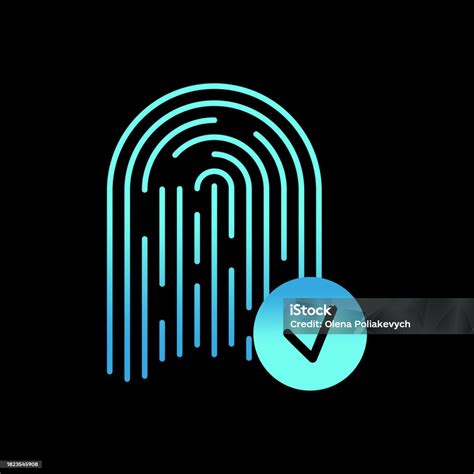 지문 Id 앱 아이콘입니다 지문 스캔 지문 허용 아이콘입니다 디지털 터치 스캔 식별 기호 벡터 일러스트 레이 션입니다 주당순이익