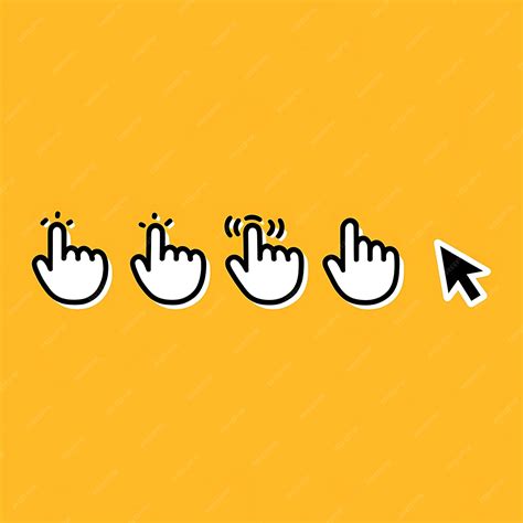 Flat Design Mouse Cursor Set And Computer Mouse Click Cursor Hand Icons Set Hand Pointer Clicks