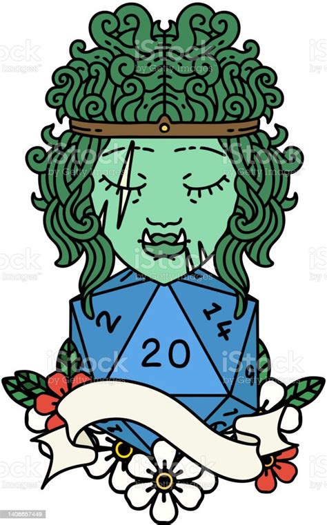 자연 스무 주사위 롤 일러스트레이션을 가진 반 오크 야만인 캐릭터 굴리기에 대한 스톡 벡터 아트 및 기타 이미지 굴리기 도깨비 명랑한 Istock