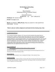 CIS101 SYLLABUS Pdf Introduction To Computing CIS 101 Pace University Seidenberg Babe Of