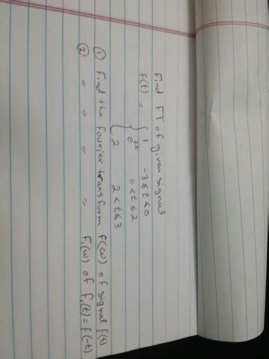 Solved Find Ft Of Given Signal Find The Fourier Transform