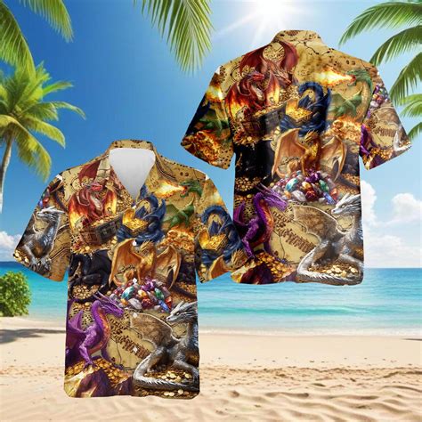 Dragon Treasure Hawaiian Shirt For Men Legendary Fire Breathing Style