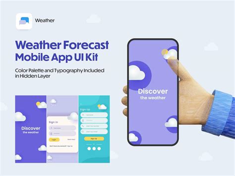 Weather Forecast Mobile App Ui Screens Including Like As Sign In Sign Up For Responsive Website