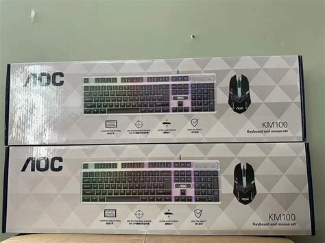 Aoc Km100 Wired Usb Luminous Keyboard And Mouse Set Mechanical Touch Game Keyboard And Mouse Kit