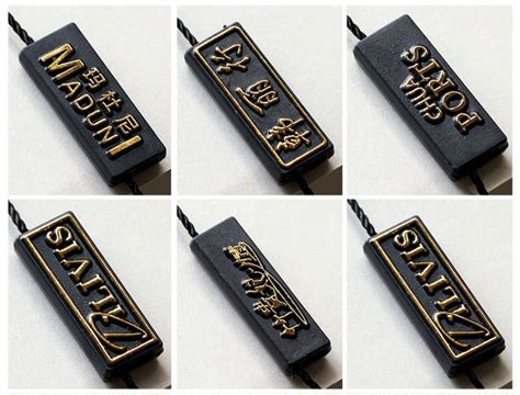 Custom Snap Label Fasteners Embossed Logo Swing Loop Hang Tags Seal