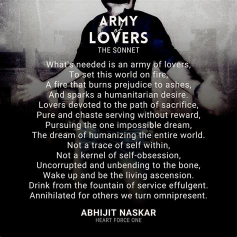 Army Of Lovers The Sonnet Abhijit Naskar Heart Force One