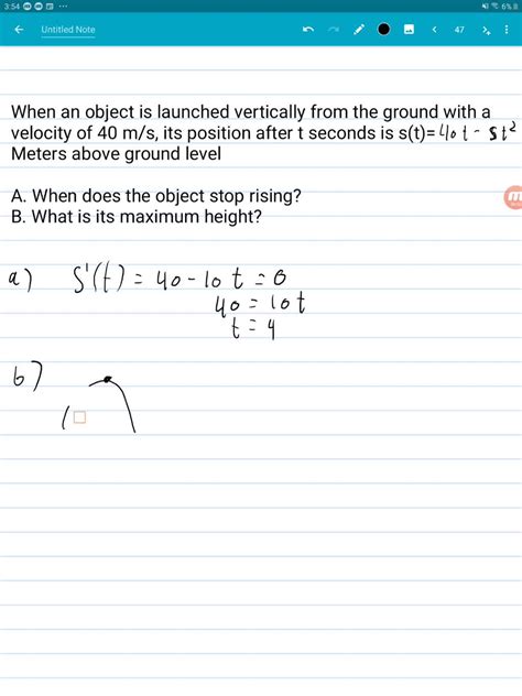 solved when an object is launched vertically from ground level with an