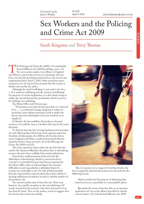 Pdf Sex Workers And The Policing
