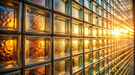Architectural Elegance Stunning Light Patterns Filtering Through A Glass Block Wall A Detailed