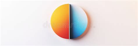 Colorful Circular Design Split In Half Showcasing Gradient Orange And