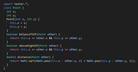 Solved In Java Please Copy The Point Class From The
