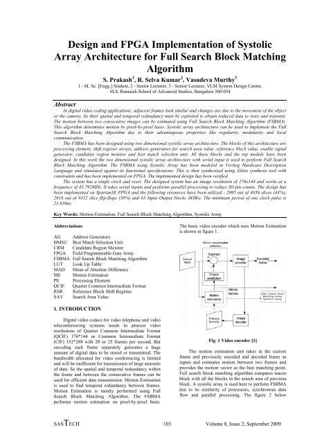Design And Fpga Implementation Of Systolic Array Architecture For