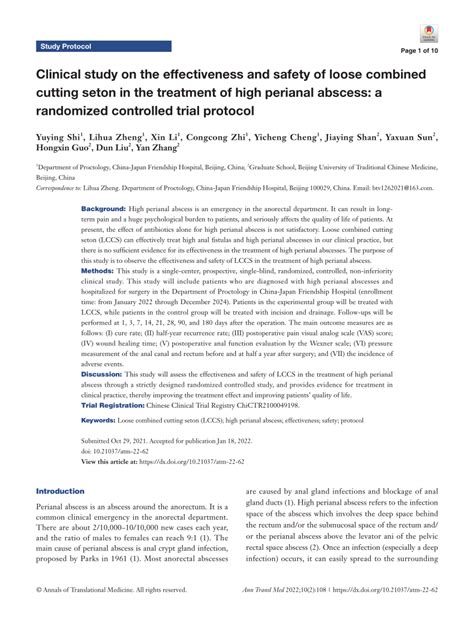 Pdf Clinical Study On The Effectiveness And Safety Of Loose Combined