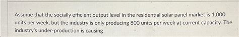 solved assume that the socially efficient output level in