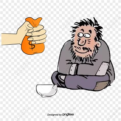 자선 거지 일러스트 웃고 아니 남자 Png 일러스트 무료 다운로드 Lovepik