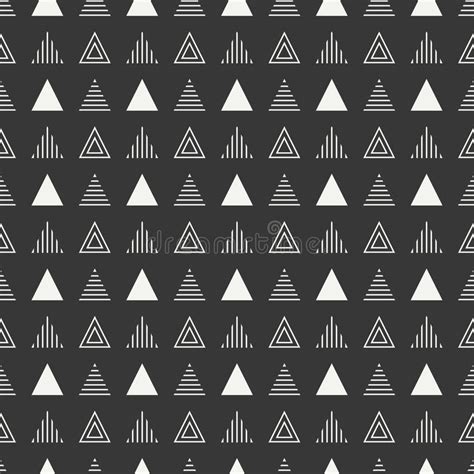 Geometric Line Monochrome Abstract Hipster Seamless Pattern With Triangle Wrapping Paper