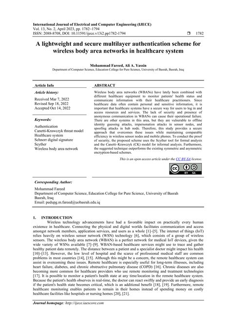 A Lightweight And Secure Multilayer Authentication Scheme For Wireless Body Area Networks In