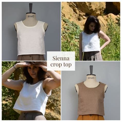 Crop Top Digital Sewing Pattern Sleeveless Minimal Top Pattern Sewing Tutorial PDF Instant
