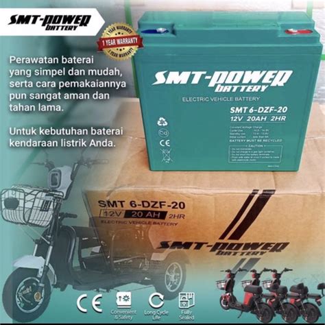 Jual Baterai Aki Kering Sepeda Listrik Selis Smt Power Dzf V Ah A Volt Baterai